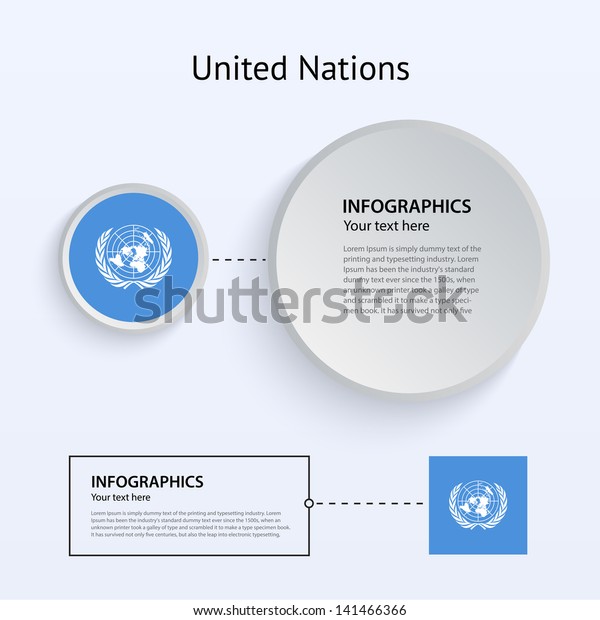United Nations Flag Set Banners On: vector de stock (libre de regalías ...