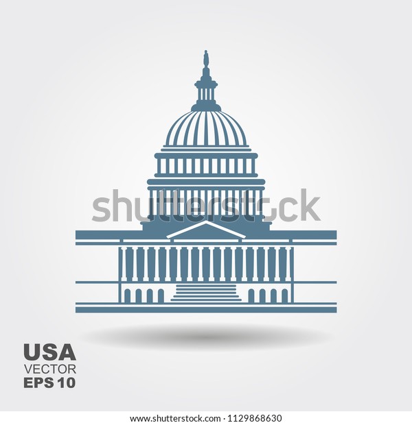 United States Capitol Building Icon Washington Stock Vector (Royalty ...
