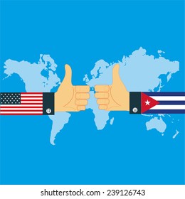 United States Cuba Relations Flat Design Stock Vector (Royalty Free ...