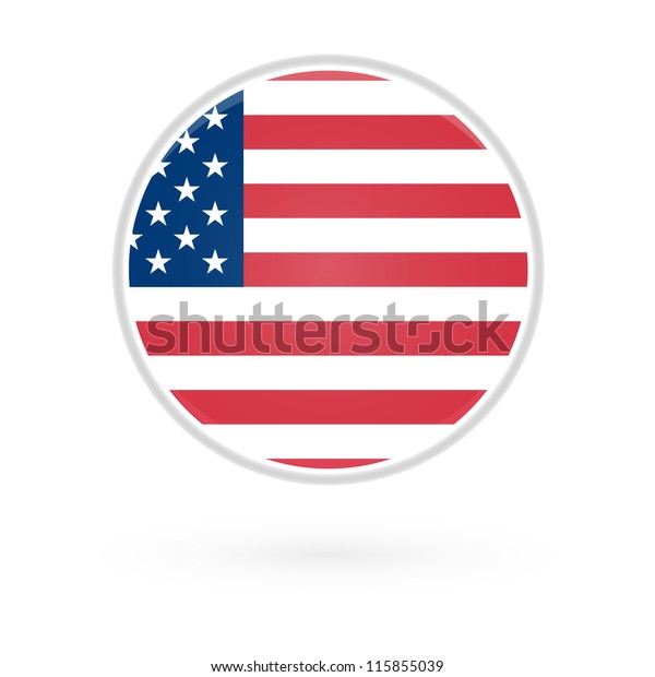 United States Flag Button Stock Vector (Royalty Free) 115855039 ...