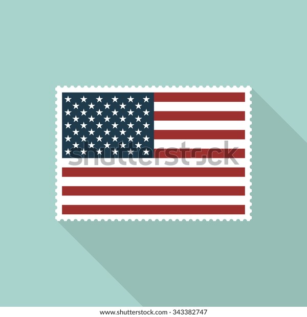 United States Flag Postage Stamp Vector: เวกเตอร์สต็อก (ปลอดค่า ...