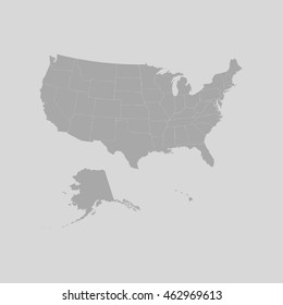 Gray Counties Map United States America Stock Vector (Royalty Free ...