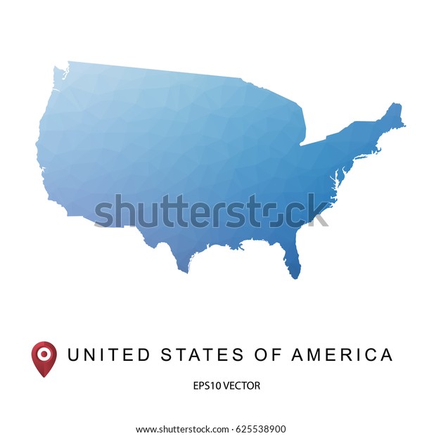 United States Map.blue color