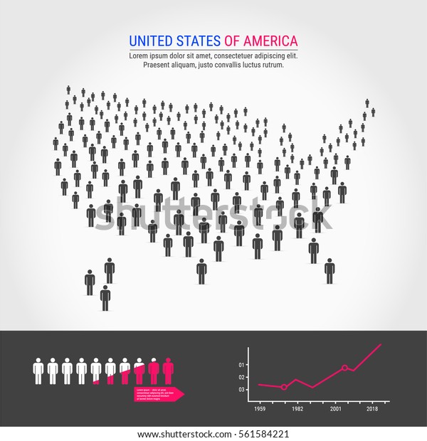 United States People Map Large Group Stock Vector (Royalty Free) 561584221