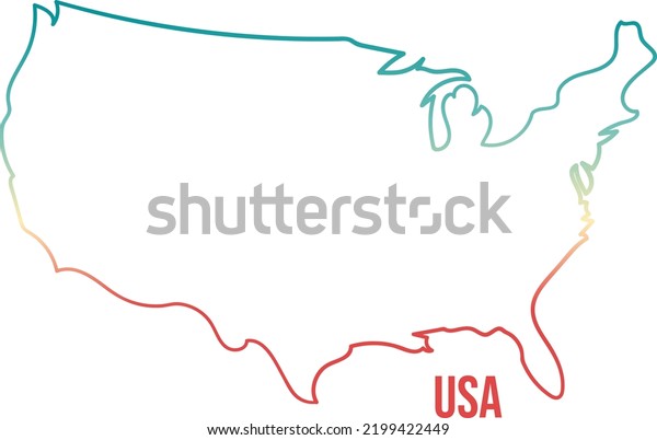 United States Retro Gradient Map Isolated Stock Vector (Royalty Free ...