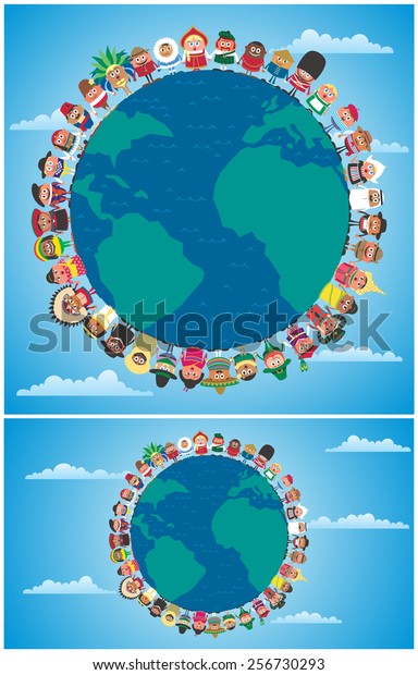 Unity Backgrounds Cartoon People National Costumes Stock Vector ...