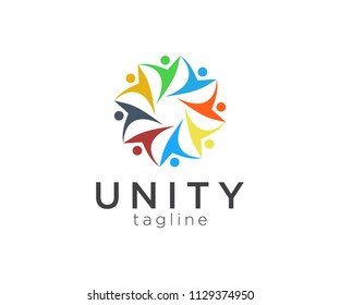 Unity Colorful Logo Design Template: เวกเตอร์สต็อก (ปลอดค่าลิขสิทธิ์ ...