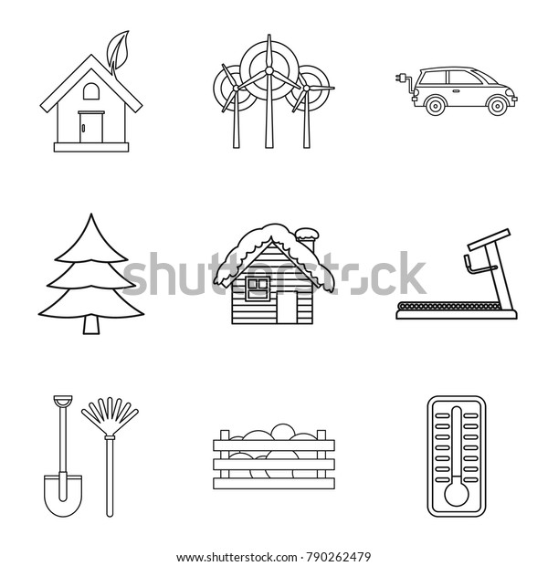 Unity Ecosystem Icons Set Outline Set Stock Vector (Royalty Free ...
