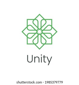 Unity Logo Shape Leaves Green Colors Stock Vector (Royalty Free ...
