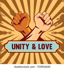 Unity Love Two Hands Cross Emblem Stock Vector (Royalty Free) 753943420 ...