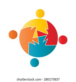 Teamwork Unity Vector Illustration Stock Vector (Royalty Free ...
