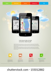 Universal Design Mobile Phones Template: เวกเตอร์สต็อก (ปลอดค่า ...