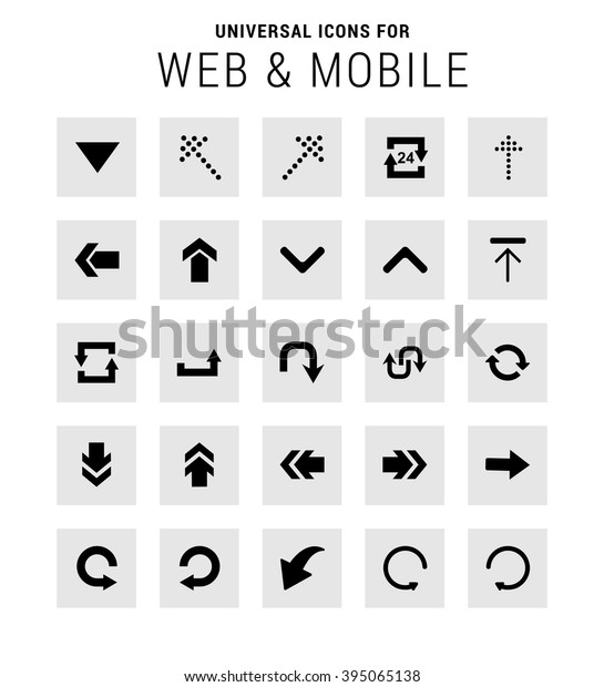 Universal Icon Set 25 Universal Icons 스톡 벡터(로열티 프리) 395065138 ...