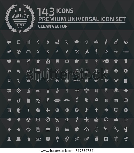 Universal icon set, clean vector