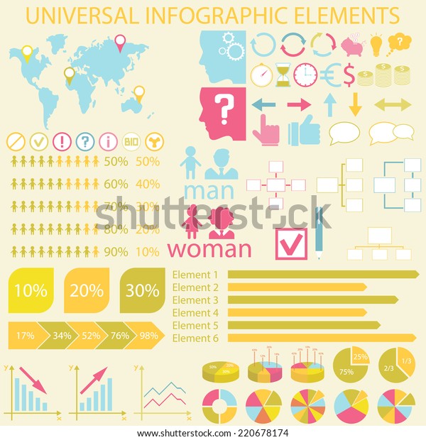 Universal Infographic Elements Icon Infographics Presentations Stock ...