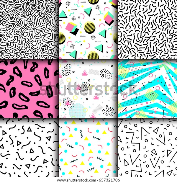 Universal Memphis 8090 Seamless Pattern Endless Stock Vector (Royalty ... Universal Memphis 8090 Seamless Pattern Endless Stock Vector (Royalty ...