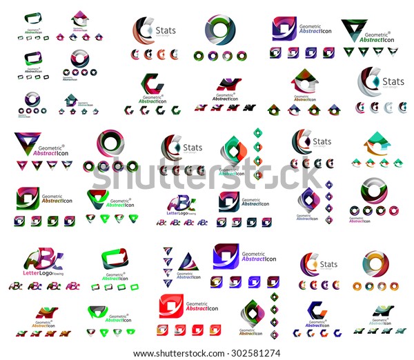 Universal Set Abstract Logos Business App Stock Vector (Royalty Free ...
