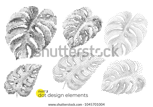 Universal Trend Dotty Leaves Set Dotted Stock Vector (Royalty Free ...