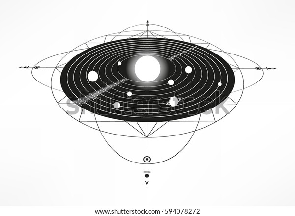 Universesolar System Sacred Geometry Abstract Background Stock Vector ...