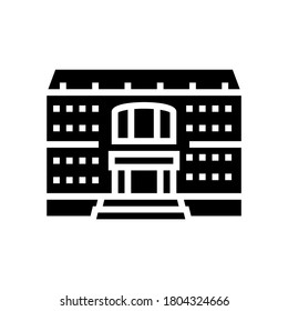University Building Glyph Icon Vector University Stock Vector (Royalty ...