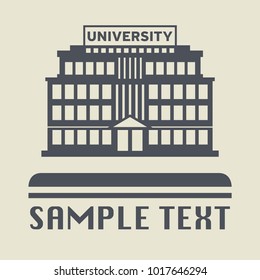 University Building Icon Sign Vector Illustration Stock Vector (Royalty ...