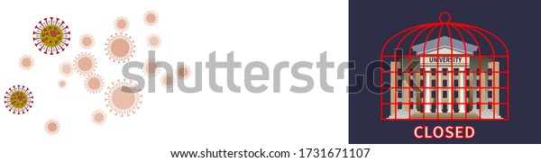 University Closed Fulltime Classes Suspended Distance Stock Vector ...