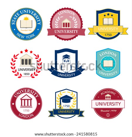 University College School Logos Emblems Badges Stock Vector (Royalty ...