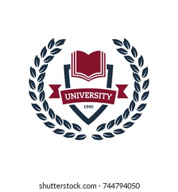 University Emblems Symbols Isolated On White Stock Vector (Royalty Free ...