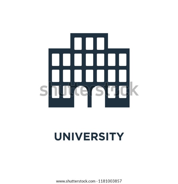 University Icon Black Filled Vector Illustration Stock Vector (Royalty ...