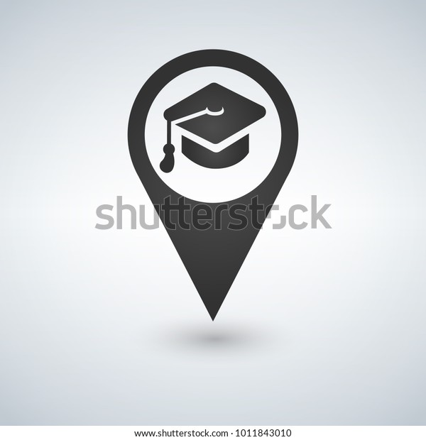 Stock vektor „University Location Icon Drop Shadow Map“ (bez autorských ...