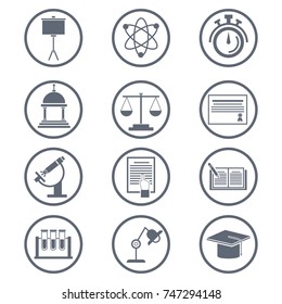 University Round Icons Stock Vector (Royalty Free) 747294148 | Shutterstock
