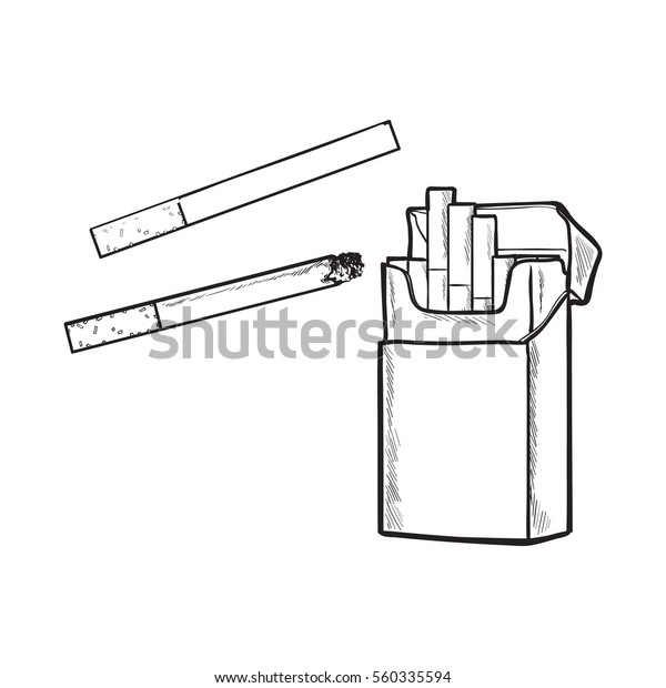 Cigarette Pack Drawing Sketch Coloring Page