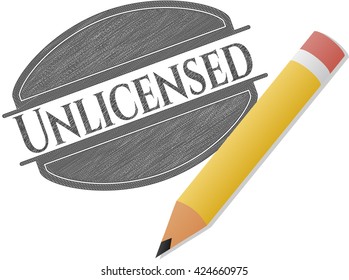 Unlicensed Emblem Draw Pencil Effect Stock Vector (Royalty Free ...