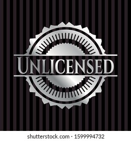 Unlicensed Silver Shiny Badge Vector Illustration Stock Vector (Royalty ...