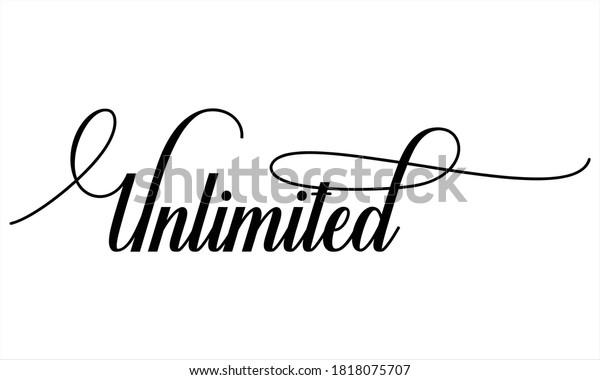 Unlimited Script Calligraphy Black Text Cursive Stock Vector (Royalty ...