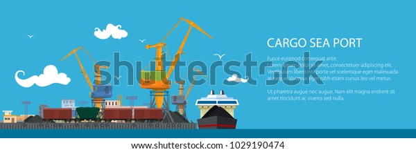 Unloading Coal Ore Dry Cargo Ship Stock Vector (Royalty Free) 1029190474