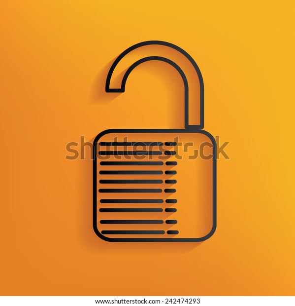 Unlock Design On Yellow Backgroundclean Vector Stock Vector (Royalty ...