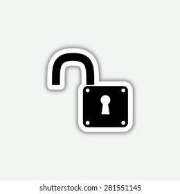 Unlock Icon Vector Sticker Stock Vector (Royalty Free) 281551145 ...