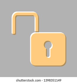 Unlock Sign Illustration Emboss Effect Light Stock Vector (Royalty Free ...