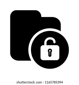 Unlocked Folder Icon Unprotect Data File: vector de stock (libre de ...