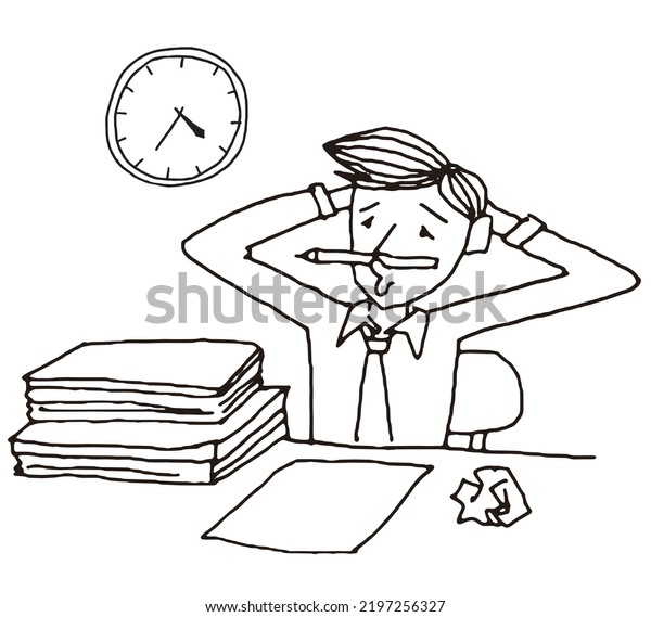 Unmotivated Desk Work Office Worker Stock Vector (Royalty Free ...
