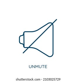Unmute Icon Thin Linear Unmute Outline Stock Vector (Royalty Free ...