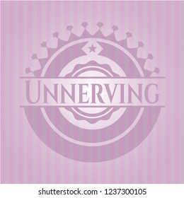 Unnerving Badge Pink Background Stock Vector (Royalty Free) 1237300105