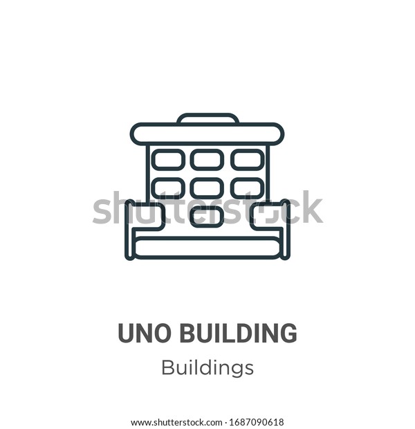 Uno Building Outline Vector Icon Thin Stock Vector (Royalty Free ...