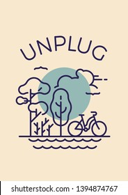 Unplug Poster Banner Card Vector Template Stock Vector (Royalty Free ...