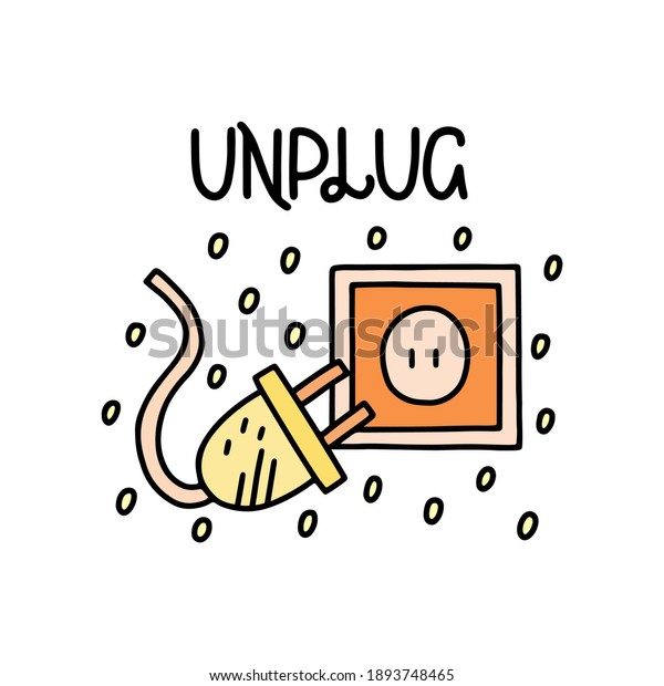 Unplug Vector Doodle Power Socket Hand Stock Vector (Royalty Free ...