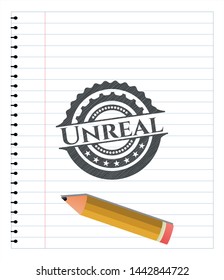 Unreal Emblem Drawn Pencil Vector Illustration Stock Vector (Royalty ...