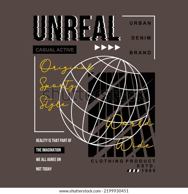 Unreal Text Frame Graphic Typography Vector Stock Vector (Royalty Free ...