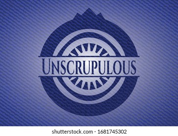 Unscrupulous Emblem Jean Background Vector Illustration Stock Vector ...