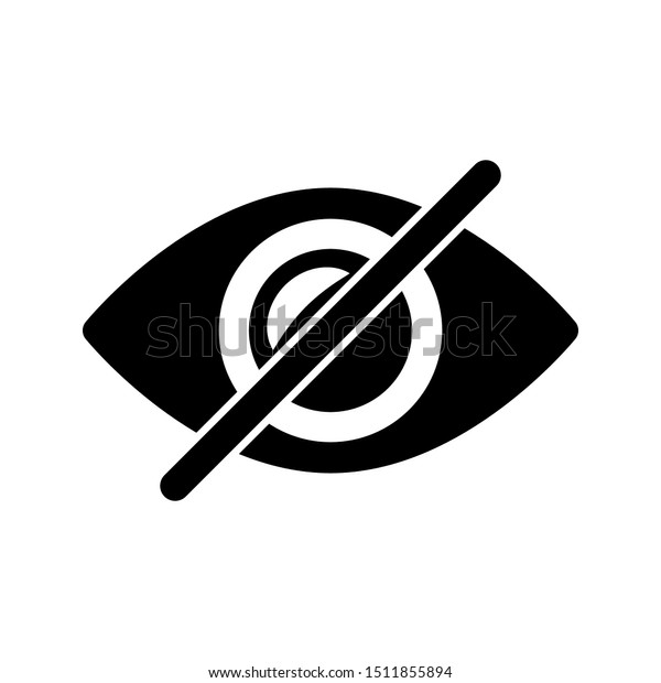Unseen Icon On White Background Vector Stock Vector (Royalty Free ...